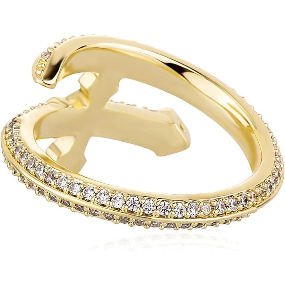 14K Gold Sword and Cross Design Ring, Densely Set Moissanite Men's Ring, A Bold & Distinctive ...