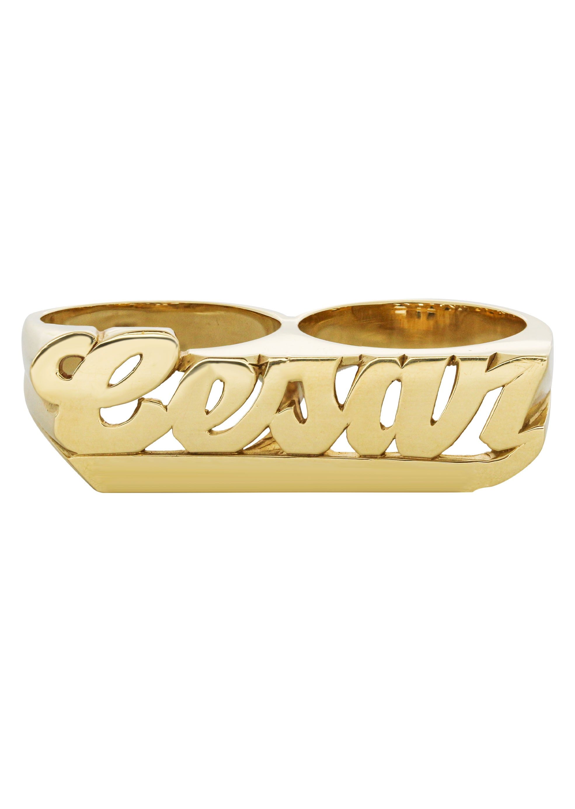 14K Gold Two Finger Name Ring | Appx. 20.5 Grams - Walmart.com