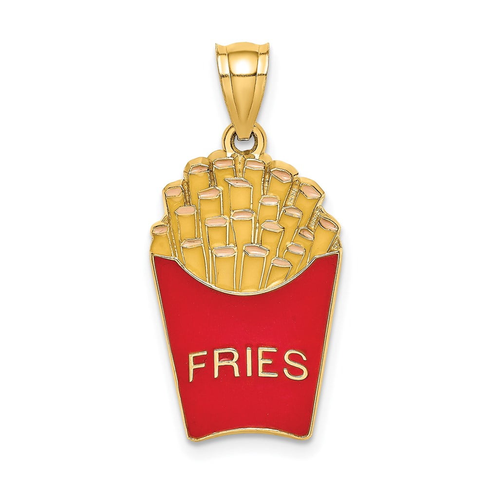 14K Gold W/Enamel French Fries Charm - Walmart.com
