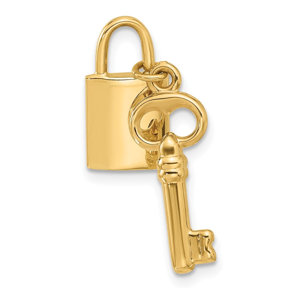 14K Polished Lock and Key Pendant - Walmart.com