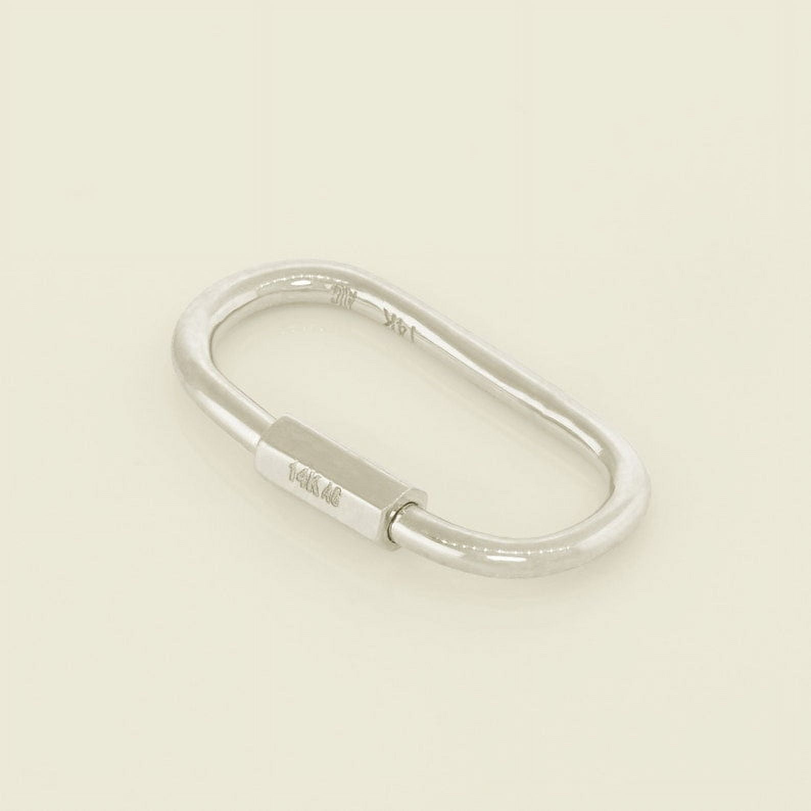 14K REAL Solid Gold Oval Paperclip Shaped Charm Enhancer Connector ...