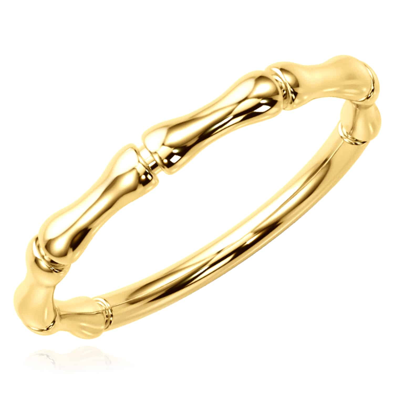 14K Real Gold Bamboo Stackable Band Ring - Walmart.com