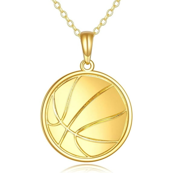 14K Real Gold Sport Pendant Necklace Solid Yellow Gold Jewelry Gifts ...