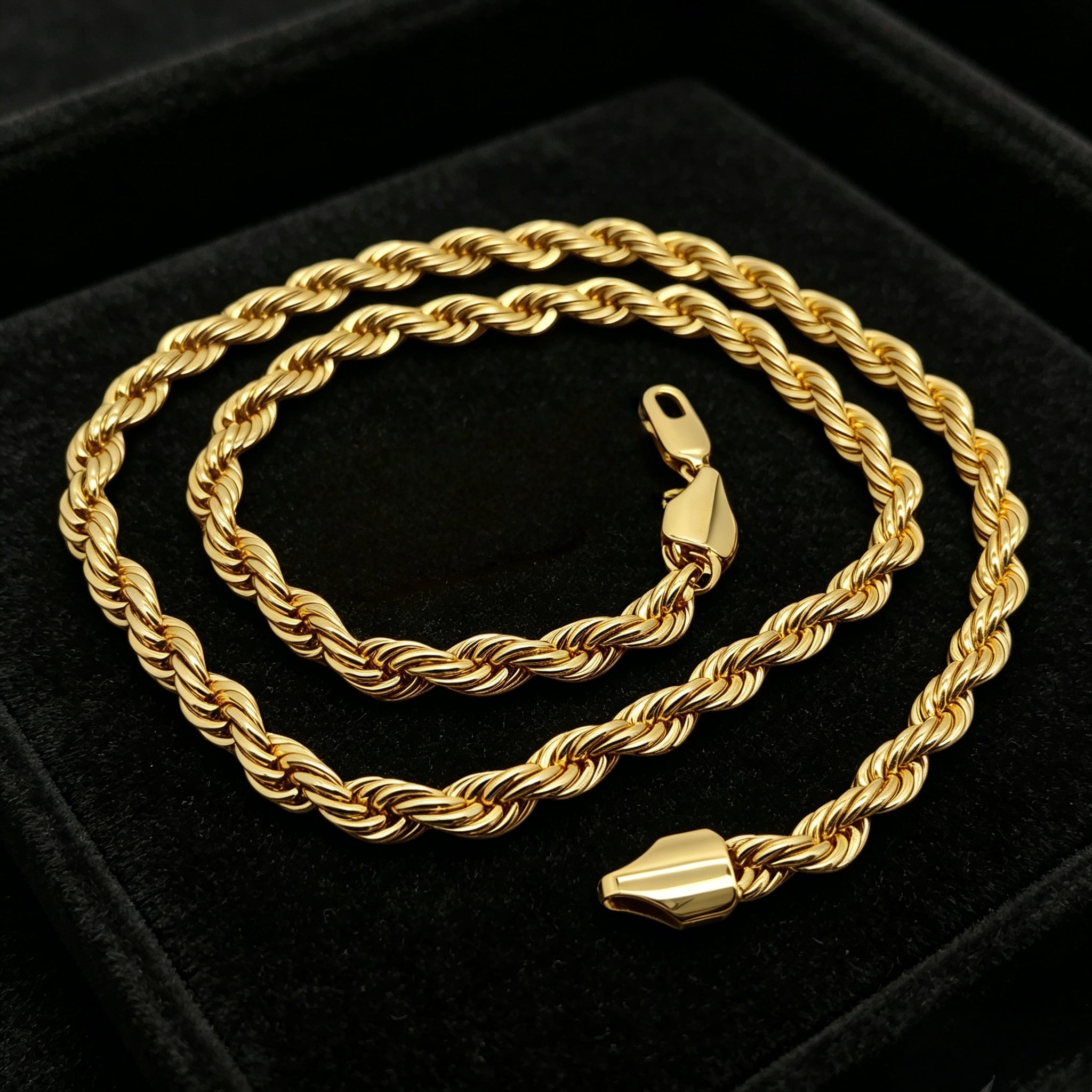 14K Real Solid Yellow Gold Chain Necklaces for Women and Men 5mm 16 ...