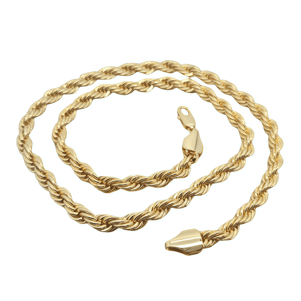 14K Real Solid Yellow Gold Chain Necklaces for Women and Men 5mm 24 ...