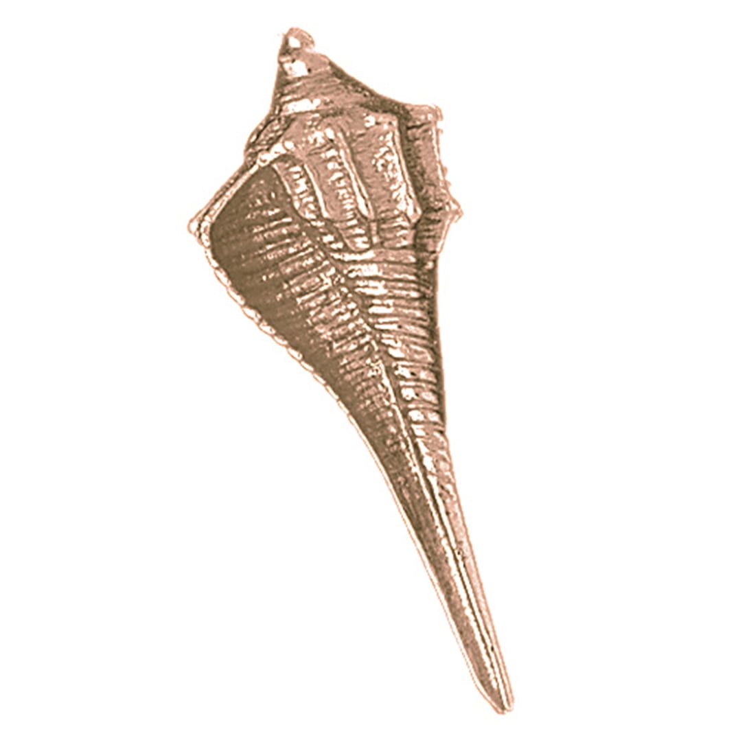 14K Rose Gold Conch Shell Pendant - 40 mm - Walmart.com