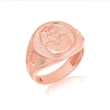 14K Rose Gold Egyptian Sphinx Ankh Cross Signet Ring (Size 9) - Walmart.com