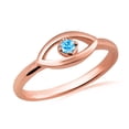 14K Rose Gold Evil Eye Birthstone Protection Ring Blue Topaz (SIZE 8.25 ...