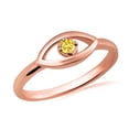 14K Rose Gold Evil Eye Birthstone Protection Ring Yellow Topaz (SIZE 8. ...