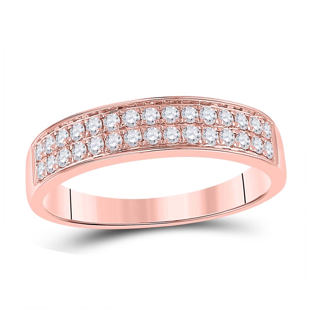 14K Rose Gold His Hers Round Diamond Cluster Matching Wedding Set 1-3/4 ...