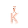 14K Rose Gold Personalized Letter "A-Z" Initial Satin Finish Pendant ...