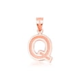 14K Rose Gold Personalized Letter "A-Z" Initial Satin Finish Pendant ...