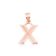 14K Rose Gold Personalized Letter "A-Z" Initial Satin Finish Pendant ...