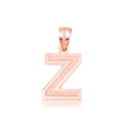 14K Rose Gold Personalized Letter "A-Z" Initial Satin Finish Pendant ...
