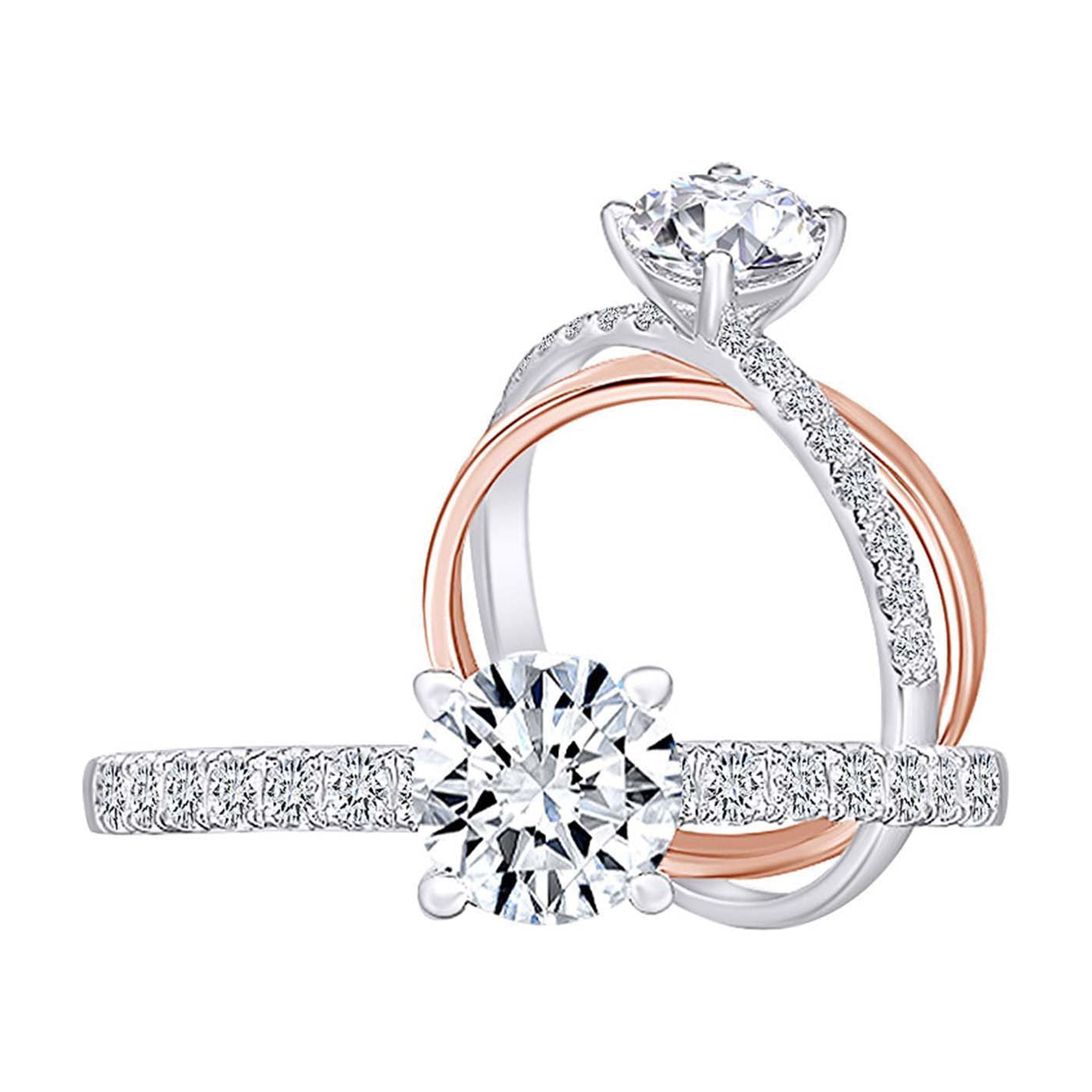 AFFY 14K Rose Gold Plated Inner Shank Gold Plated Silver Outside Shank ...