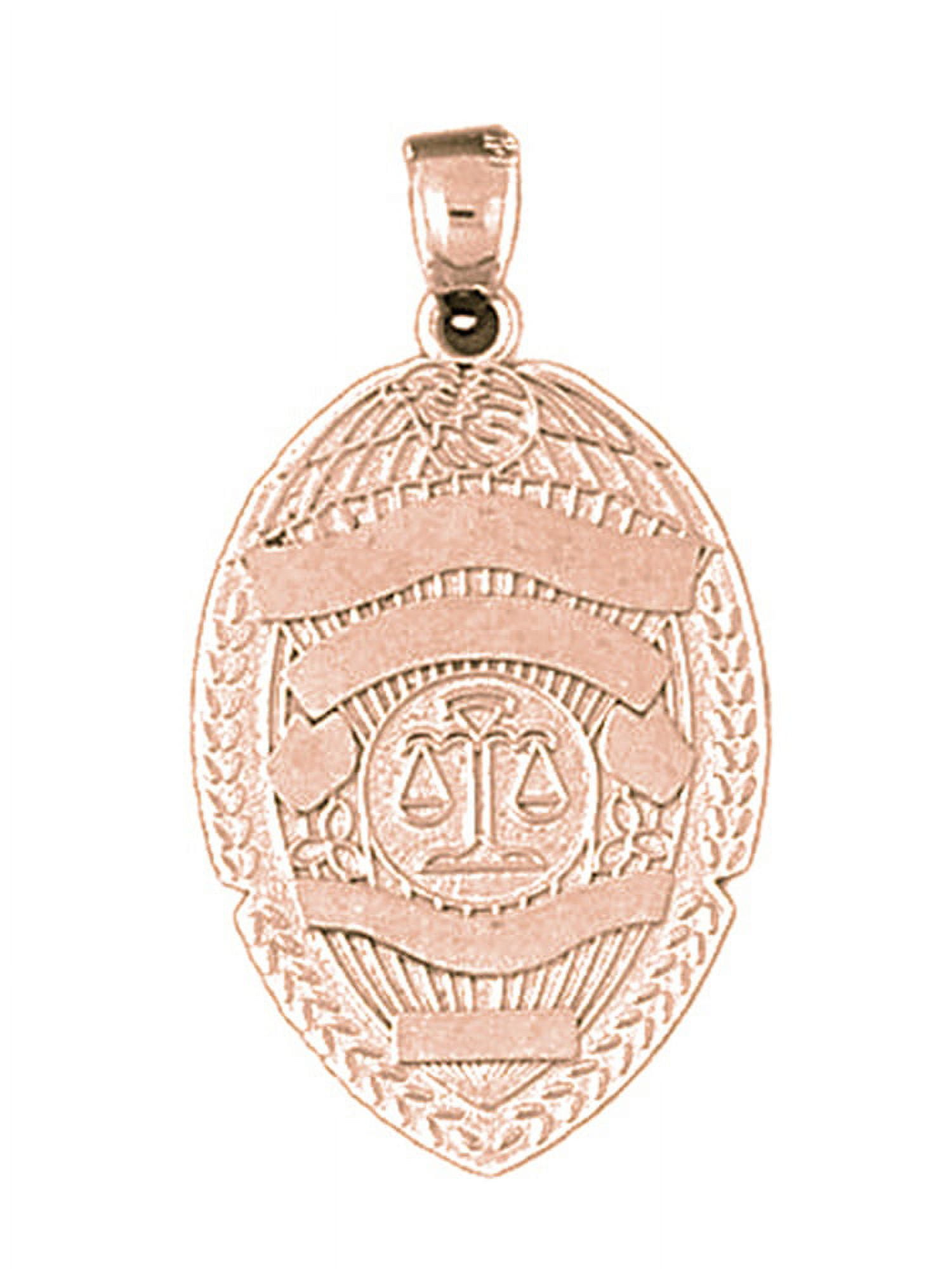 14K Rose Gold Police Badge Pendant - 34 mm - Walmart.com