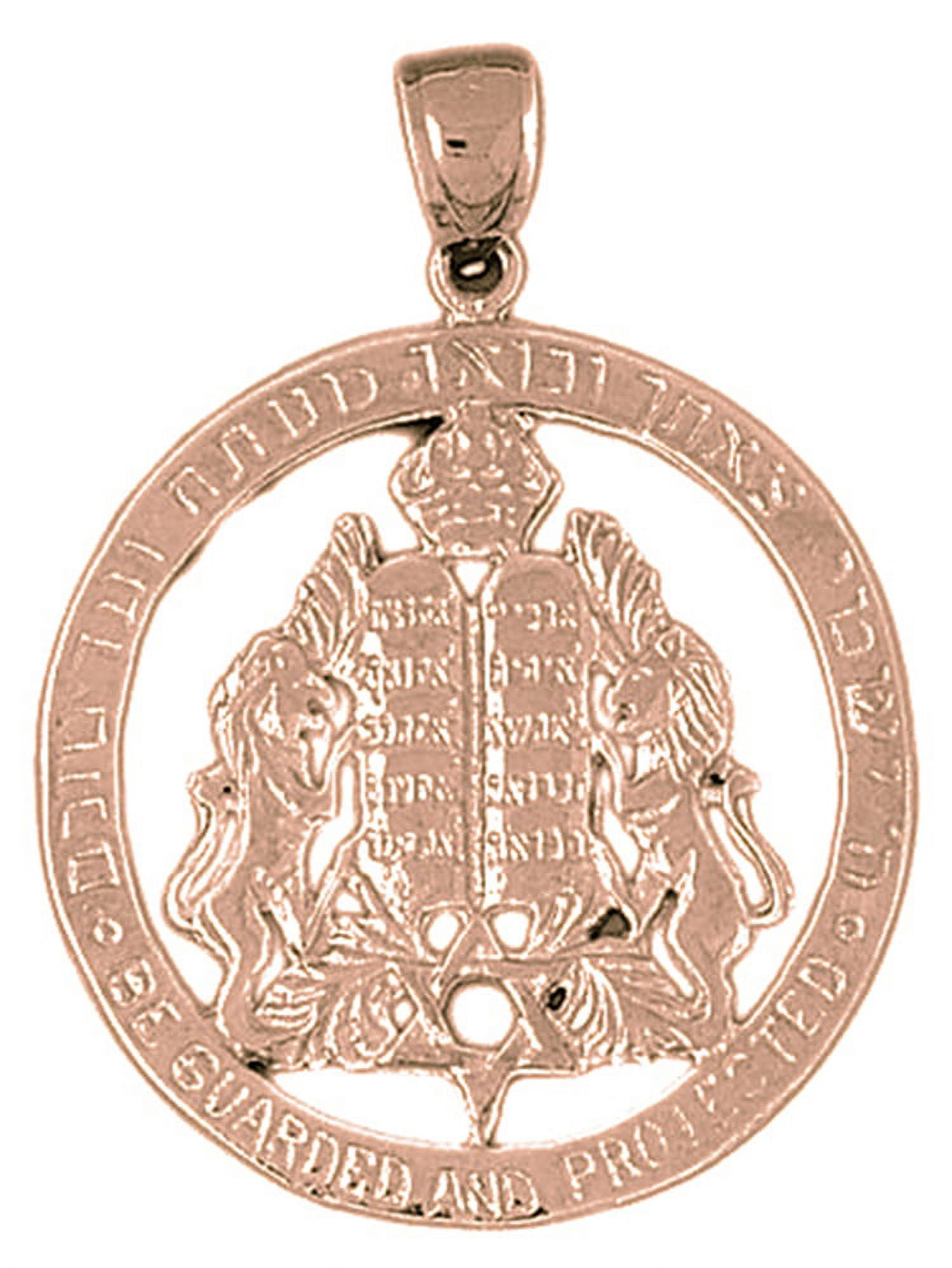 14K Rose Gold Ten Commandments Pendant - 44 mm - Walmart.com