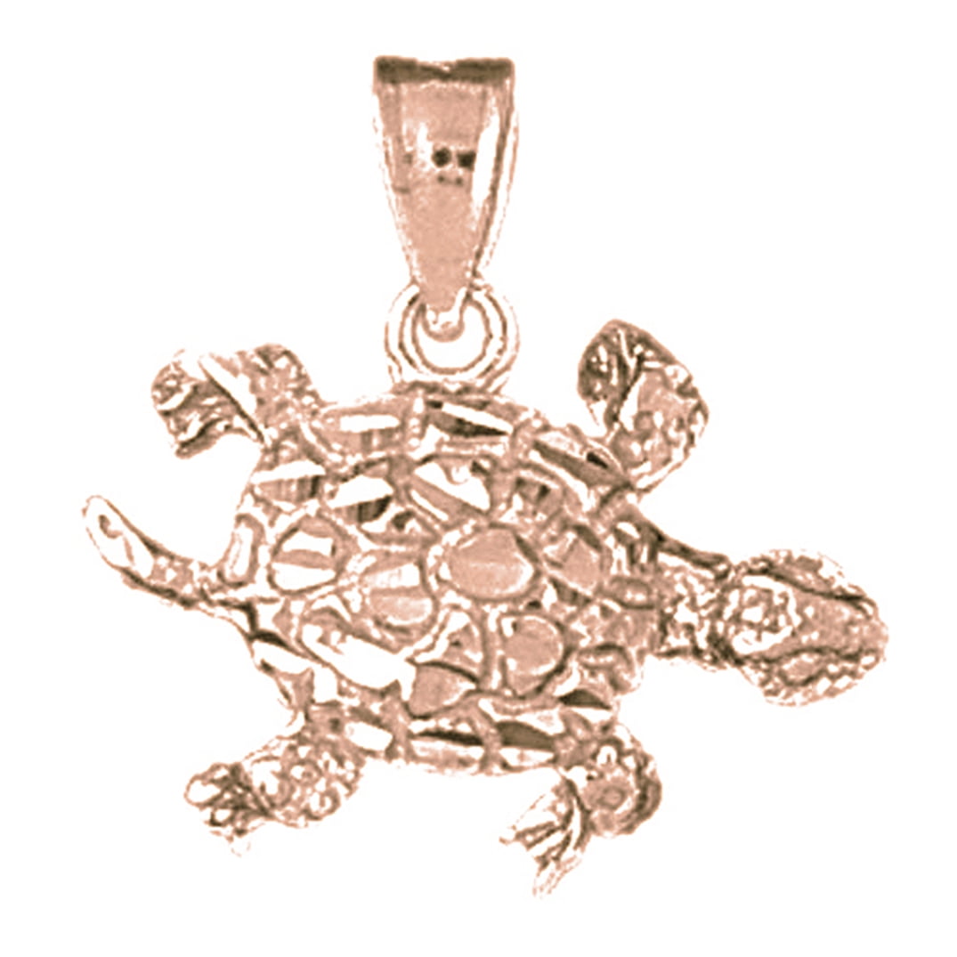 14K Rose Gold Turtles Pendant - 23 mm - Walmart.com