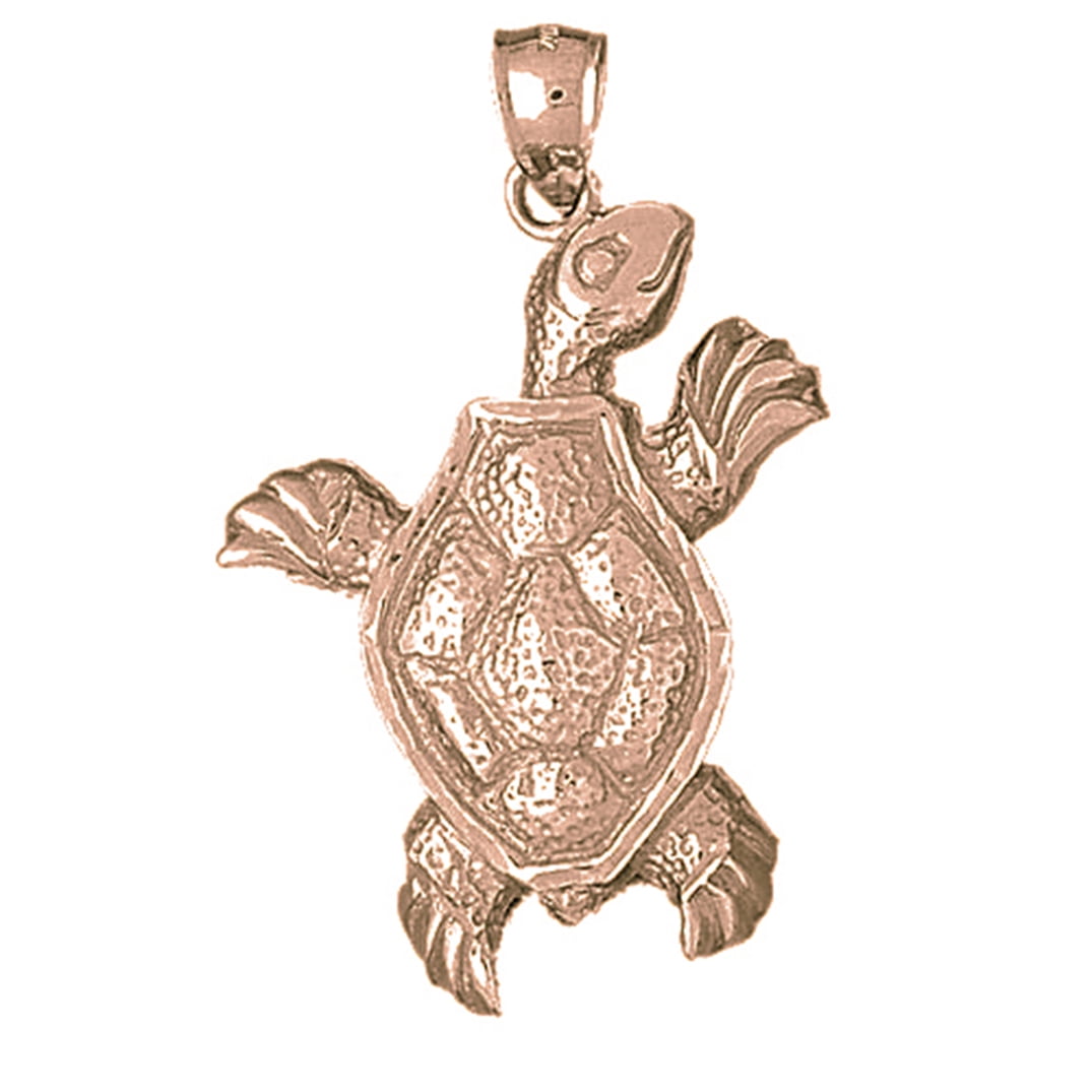 14K Rose Gold Turtles Pendant - 50 mm - Walmart.com