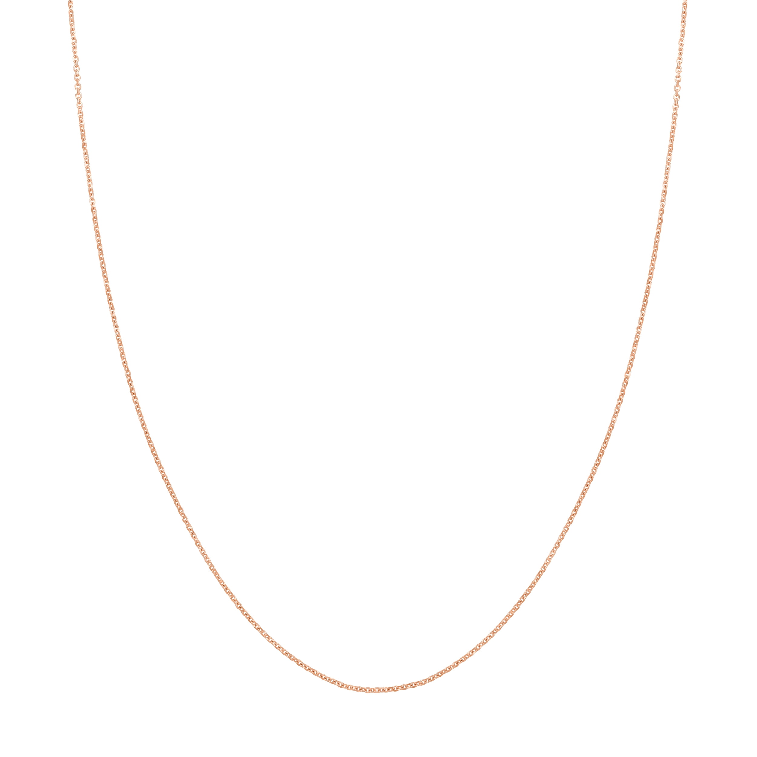 14K Rose Gold Women's 18" 1.05mm Diamond Cut Open Cable Chain Necklace ...