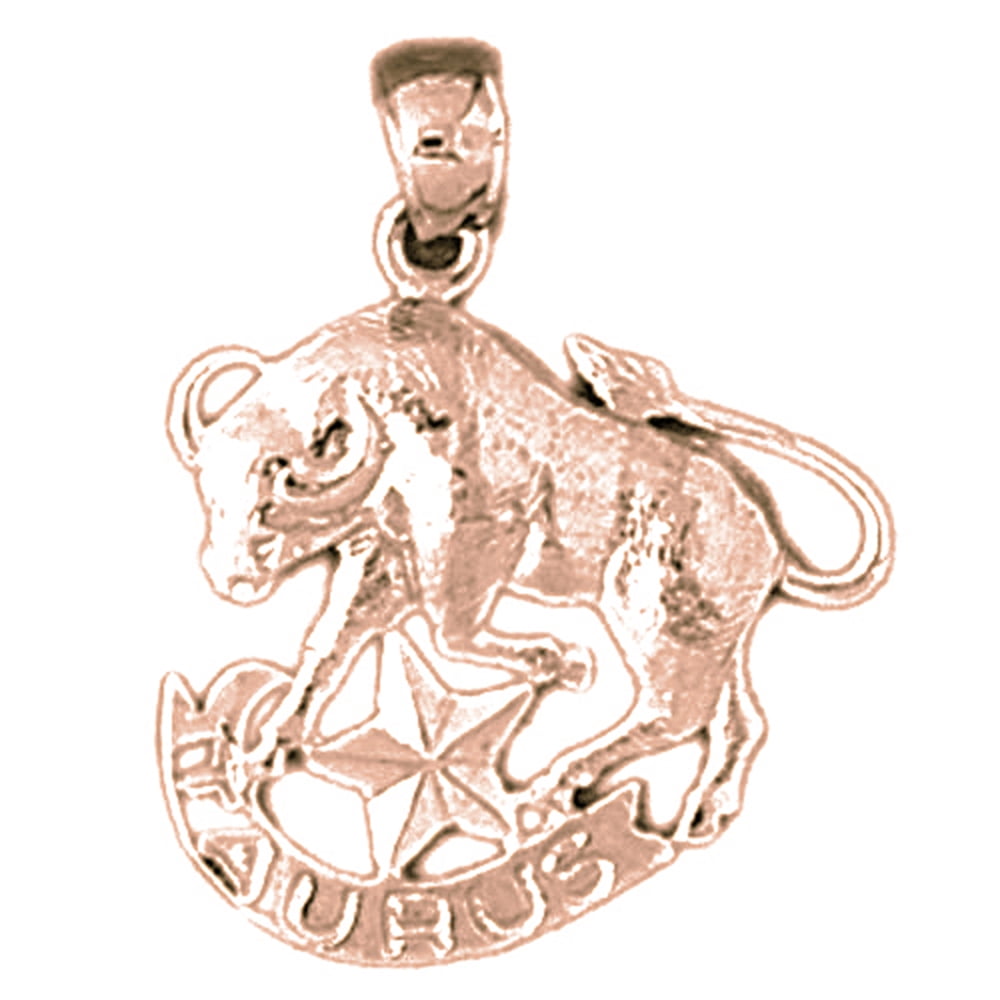 14K Rose Gold Zodiac - Taurus Pendant - 24 mm - Walmart.com