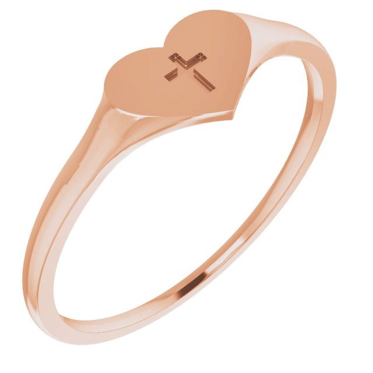 14K Rose Heart & Cross Ring Size 5 19351:108:P - Walmart.com