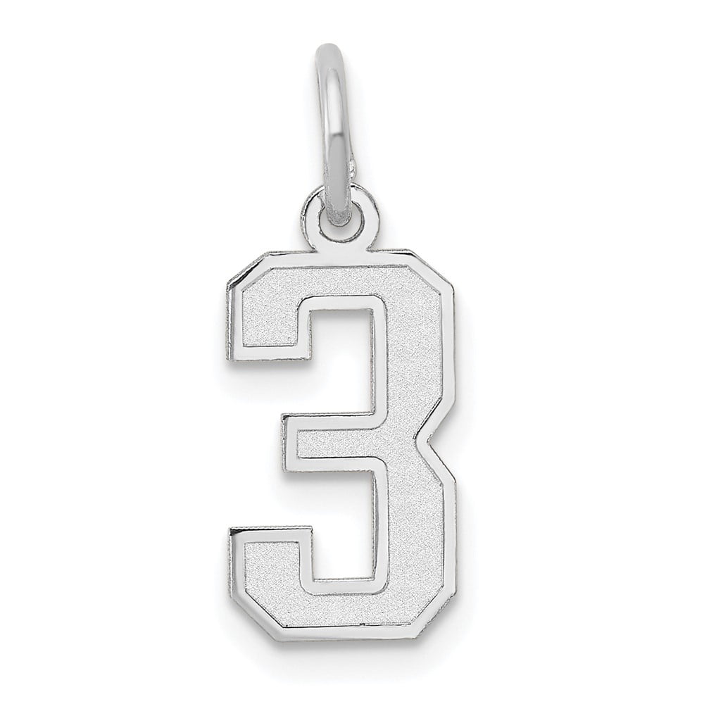 14K Small Satin Number 3 Charm - Walmart.com