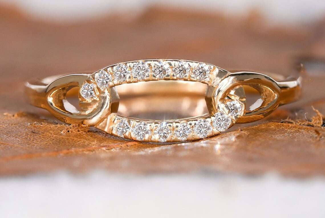 14K Solid Gold Anniversary Ring 1 Ct Moissanite Diamond Ring Unique ...