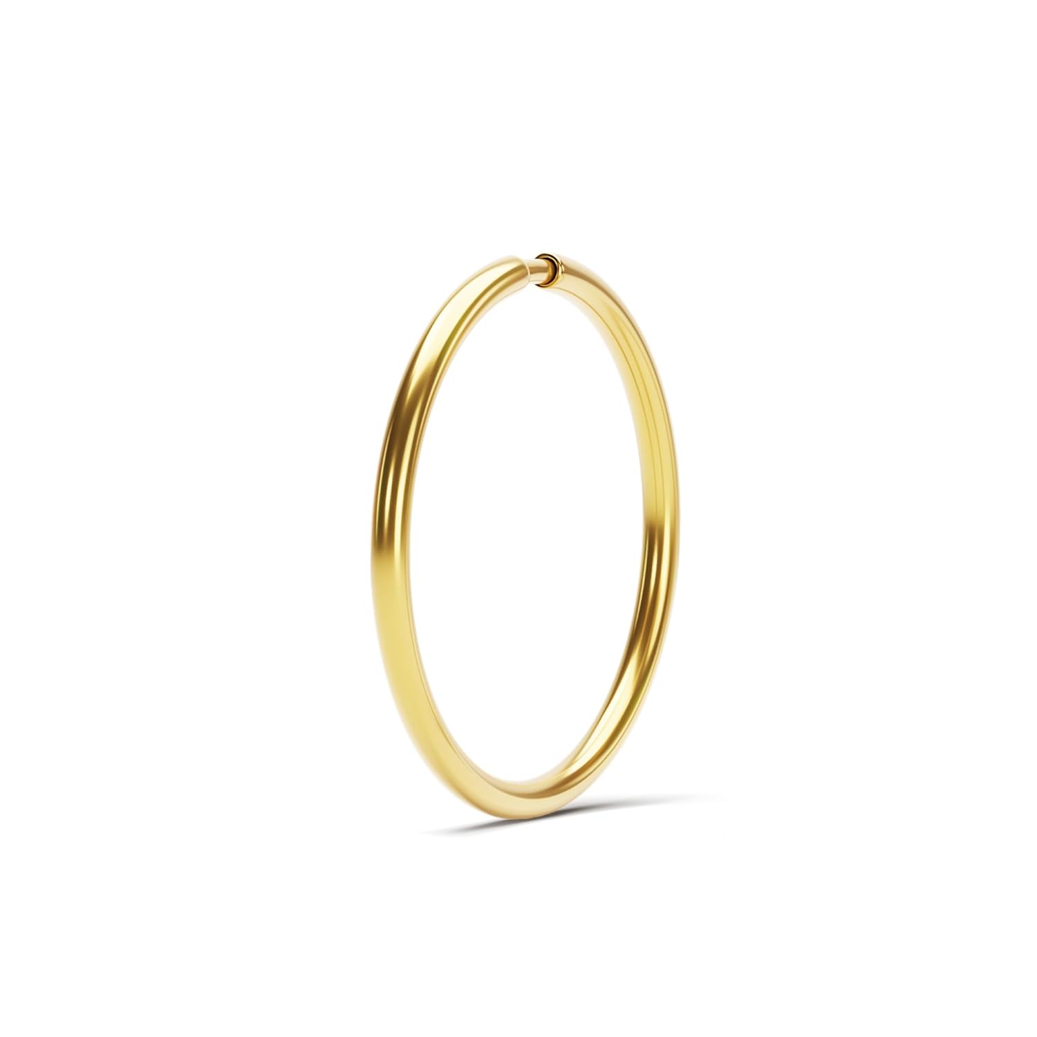 14k Solid Gold Basic Seamless Snug Fit Nose Ring Minimalist 20 Gauge