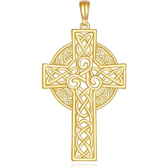 14K Solid Gold Cross Pendant Necklace14K Real Gold Religious Jewelry ...