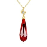 14K Solid Gold Garnet Necklace for Women Moissanite Dimond Iifinity ...
