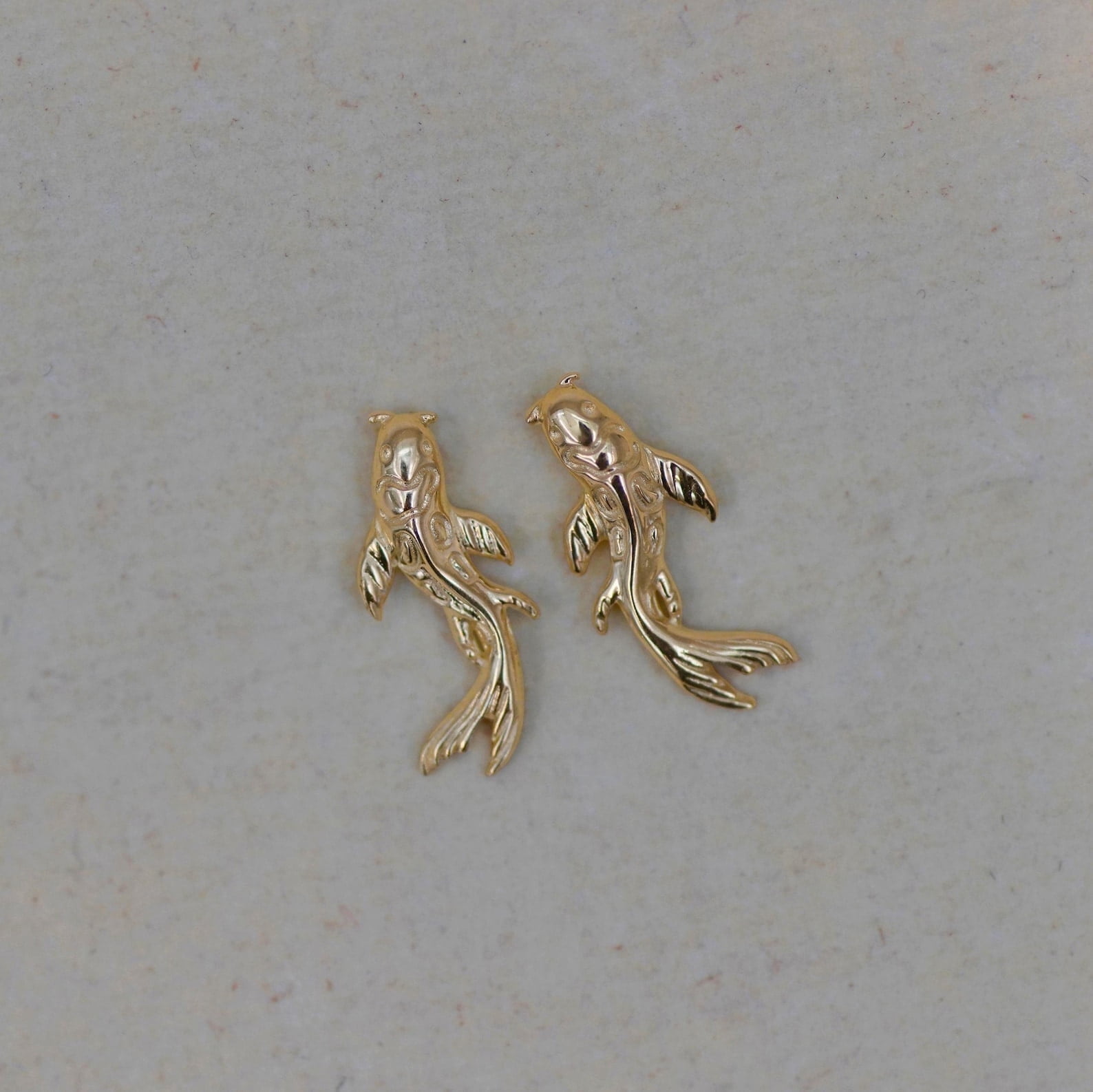 Anygolds 14K real solid Gold Koi Fish Cartilage Helix Tragus Piercing ...