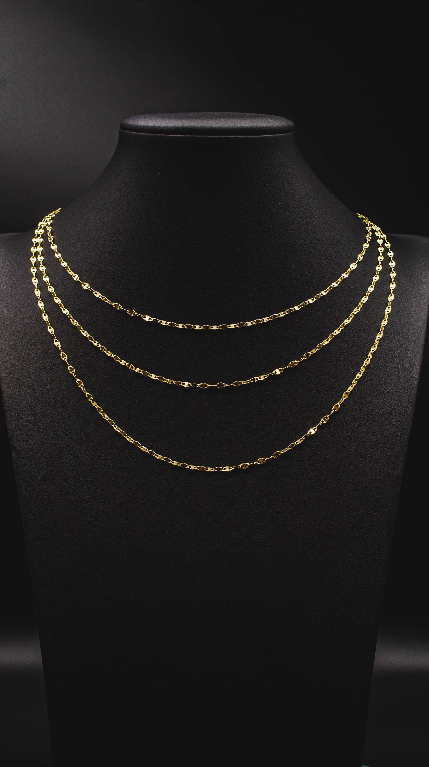 14K Solid Gold Mirror Chain,14k Solid gold 2.5mm Yellow Twisted Mirror ...