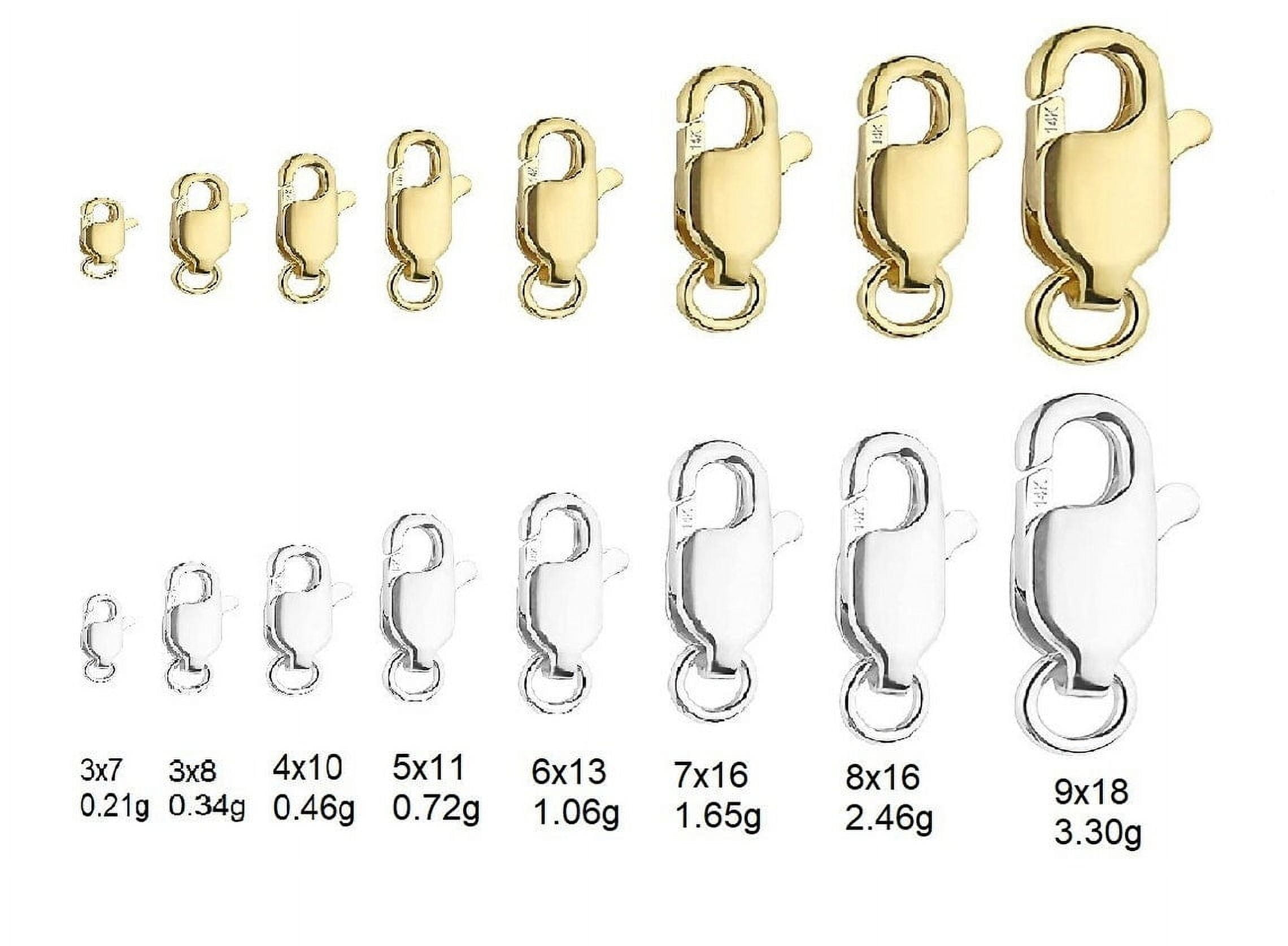 14K Solid Gold Oval Straight Lobster Claw Clasp. 14K Gold Findings ...