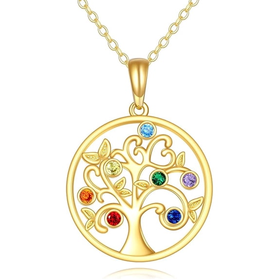 14K Solid Gold Tree of Life Pendant Necklace 14K Real Gold Jewelry ...