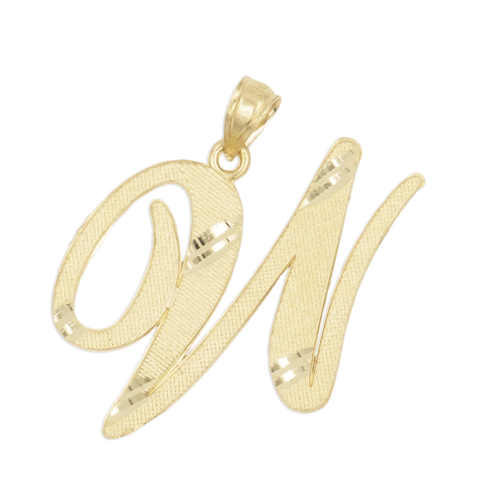 14K Solid Real Gold Personalized Cursive W Initial Pendant, Available ...