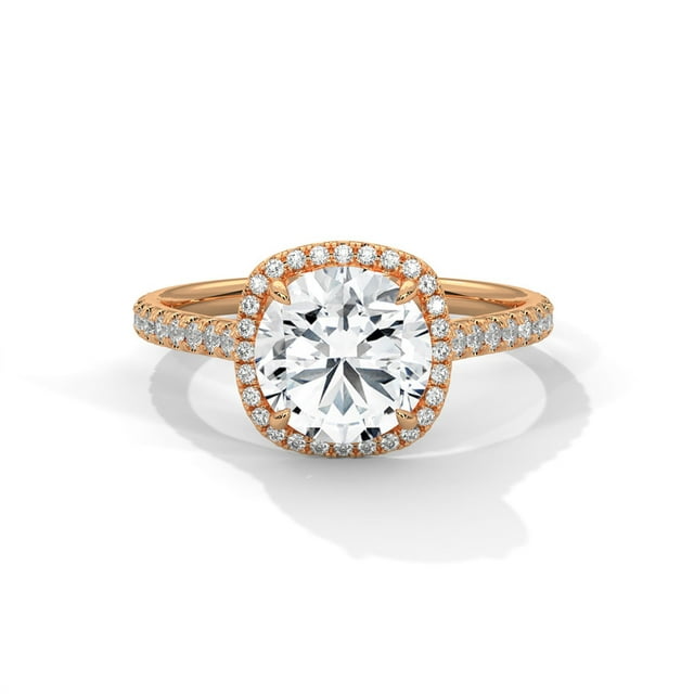 14K Solid Rose Gold Real Moissanite 2CT Round Cut Diamond Solitaire ... 14K Solid Rose Gold Real Moissanite 2CT Round Cut Diamond Solitaire ...