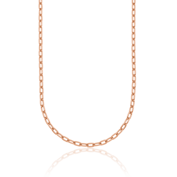 14K Solid Rose Pink Gold 2.9mm Oval Cable Rolo Link Chain Belcher ...