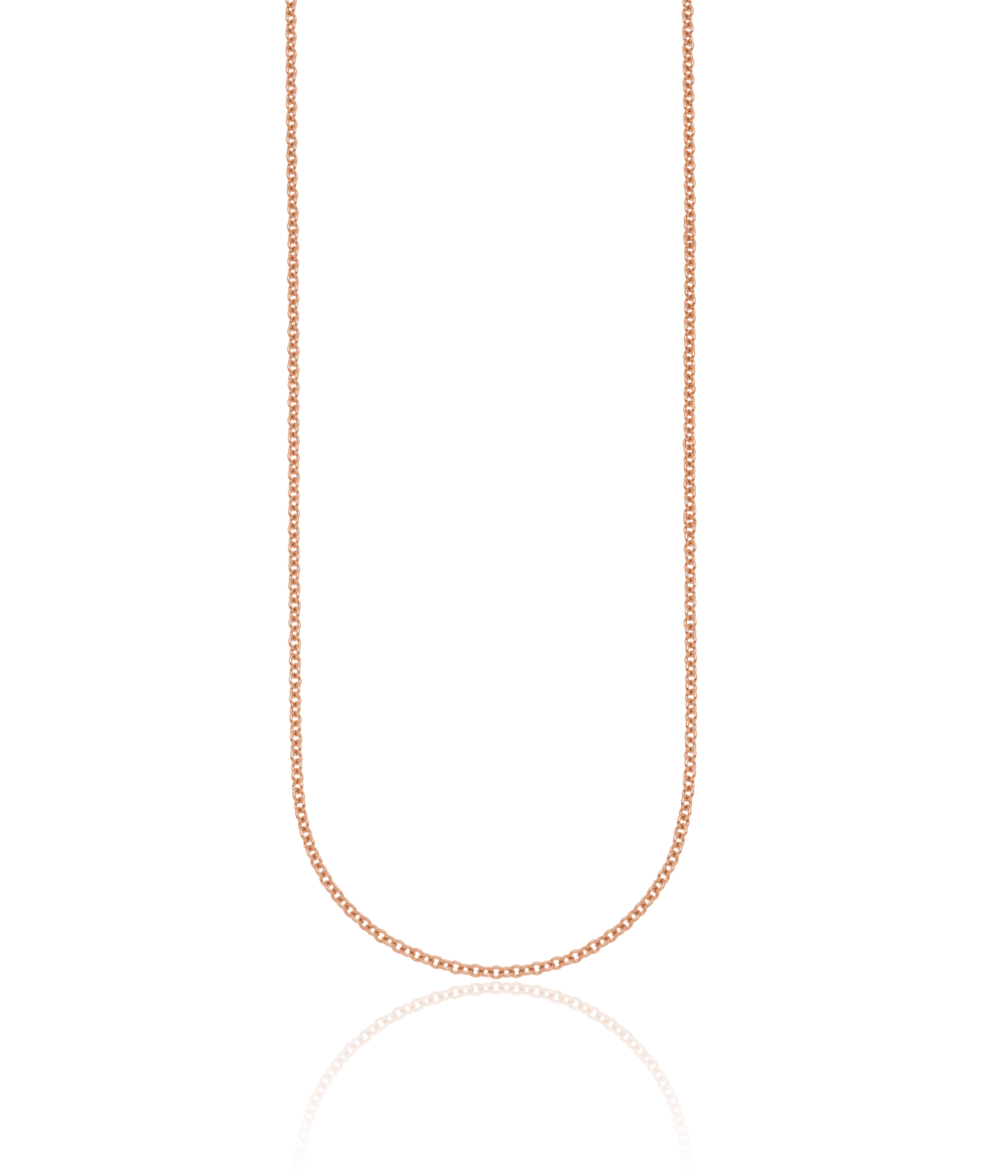 14K Solid Rose Pink Gold 2mm Cable Rolo Link Chain Belcher Necklace ...