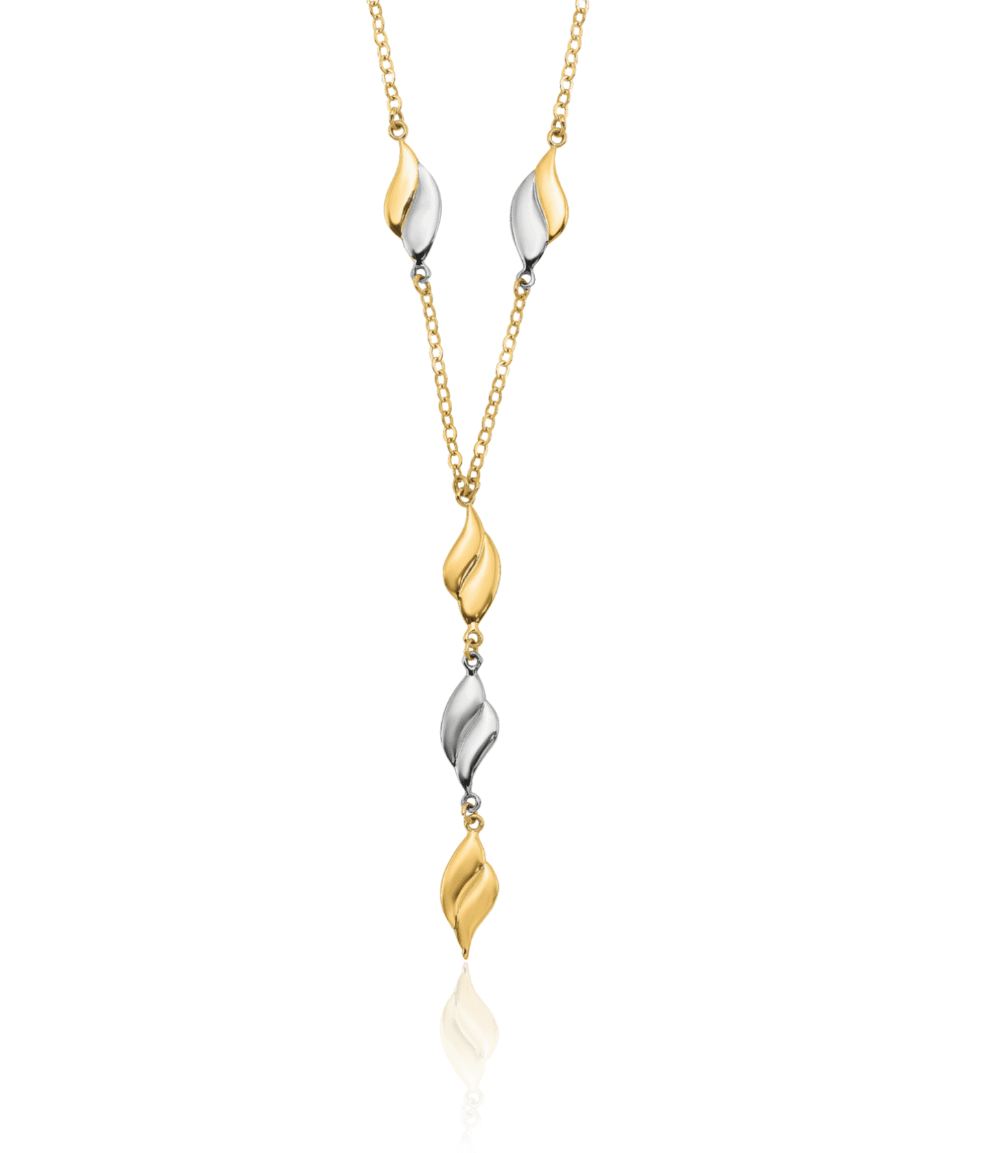 14K Solid Two Tone Gold Y Drop Chain Necklace - Walmart.com