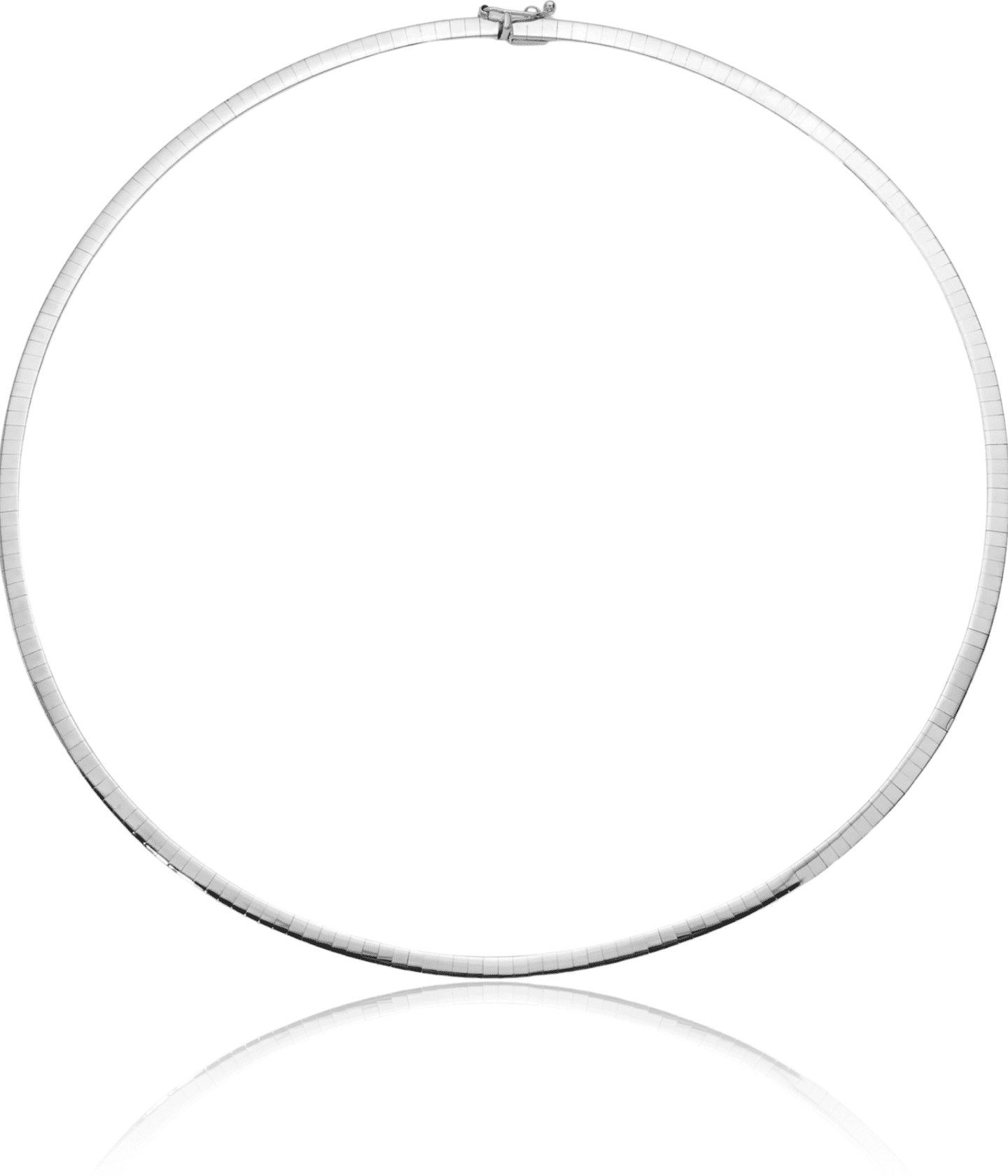 14K Solid White Gold 3.2mm Cubetto Omega Snake Chain Herringbone ...