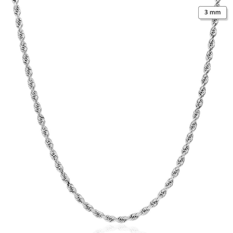 14k solid gold diamond cut rope chain 3mm store