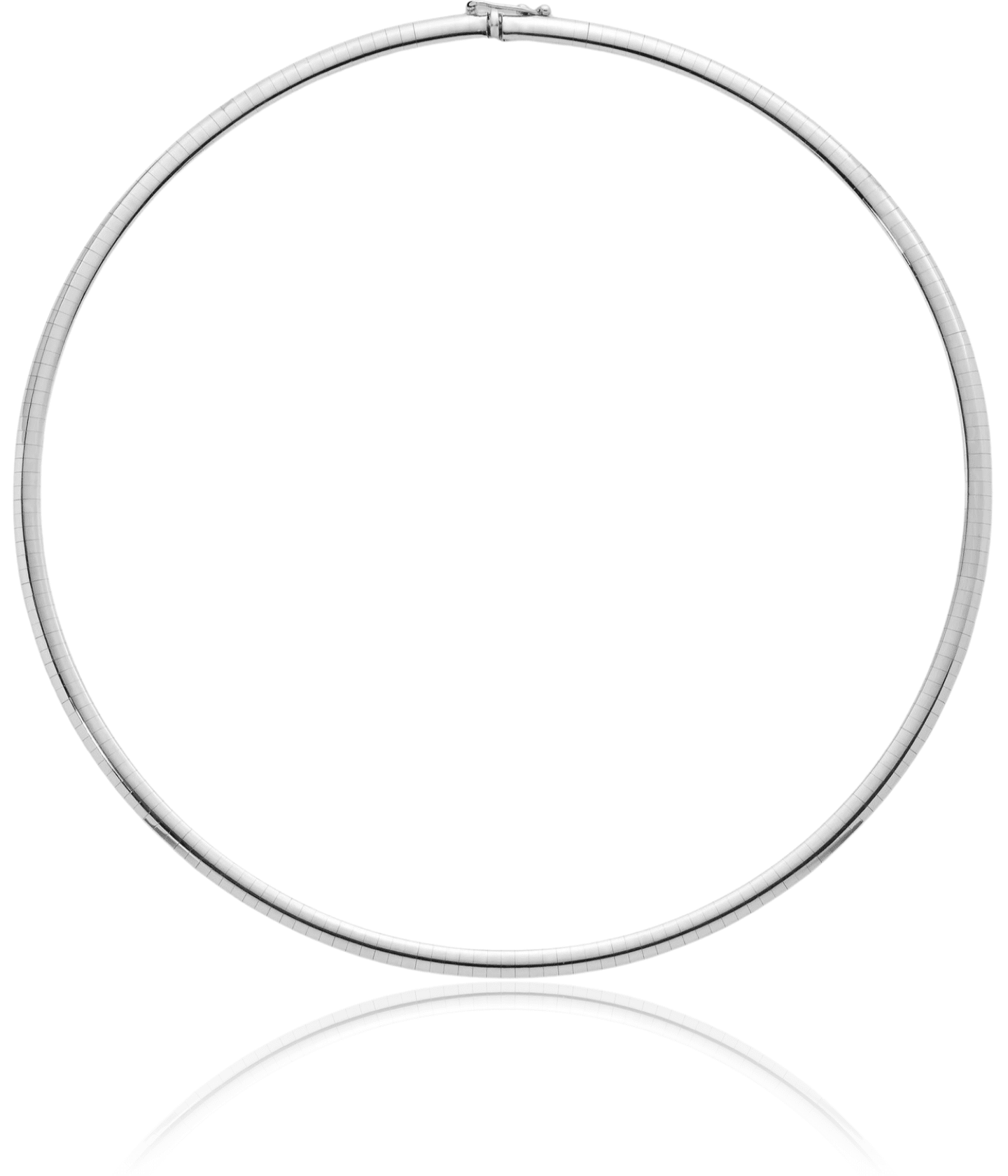 14K Solid White Gold 4mm Cubetto Omega Snake Chain Herringbone Necklace ...