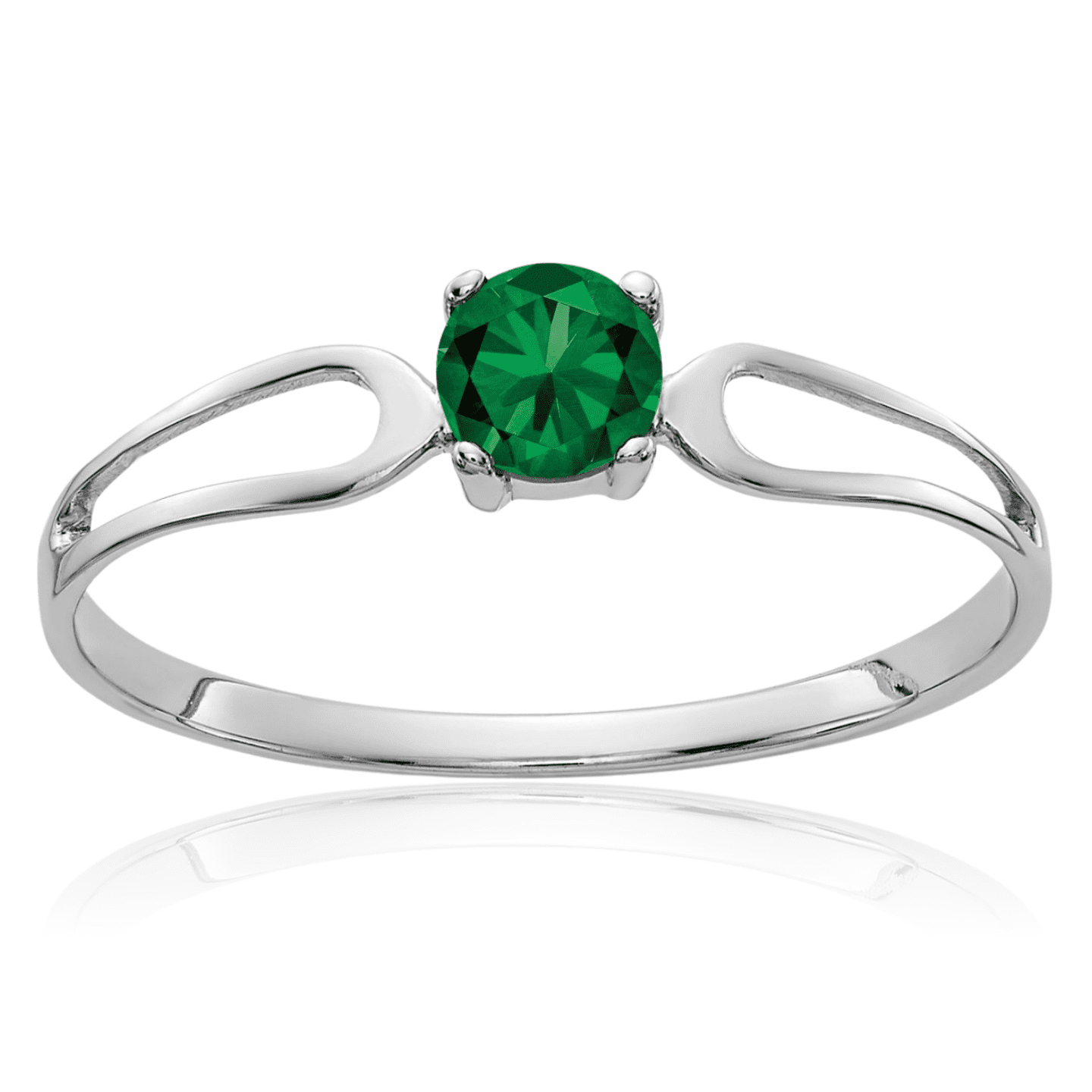 14K Solid White Gold 4mm Mount Saint Helens Green Helenite Solitaire ...