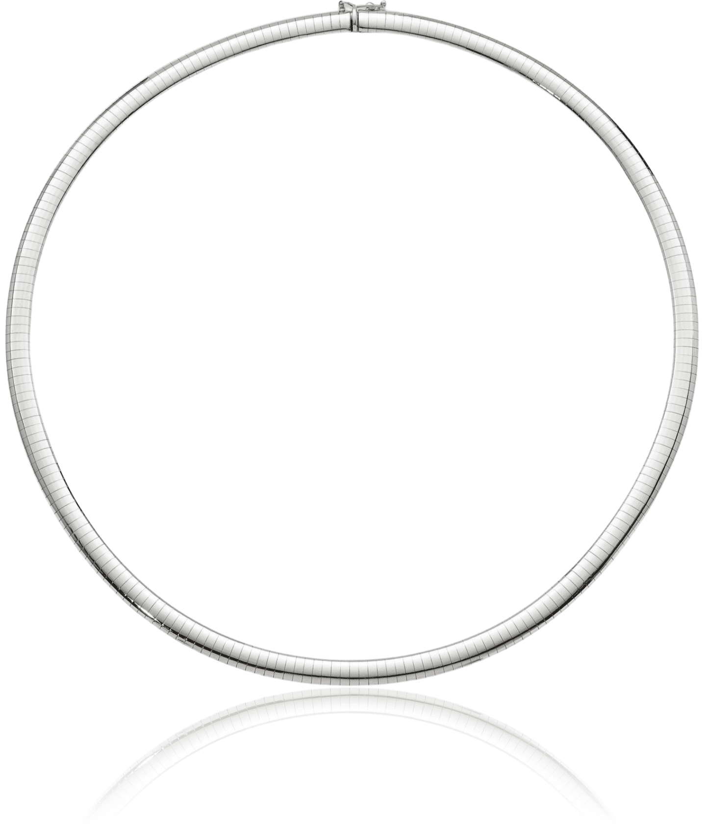 14K Solid White Gold 6mm Cubetto Omega Snake Chain Herringbone Necklace ...