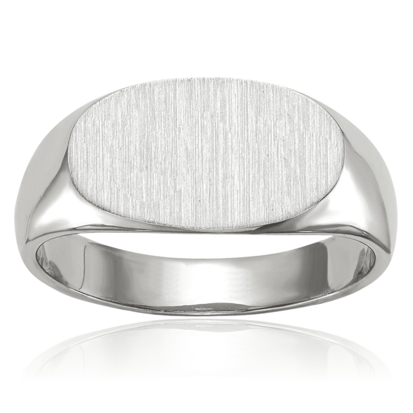 14K Solid White Gold Custom Engraved Signet Ring Handmade Personalized ...