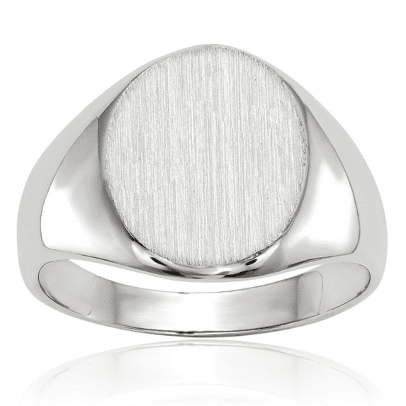 14K Solid White Gold Custom Engraved Signet Ring Handmade Personalized ...
