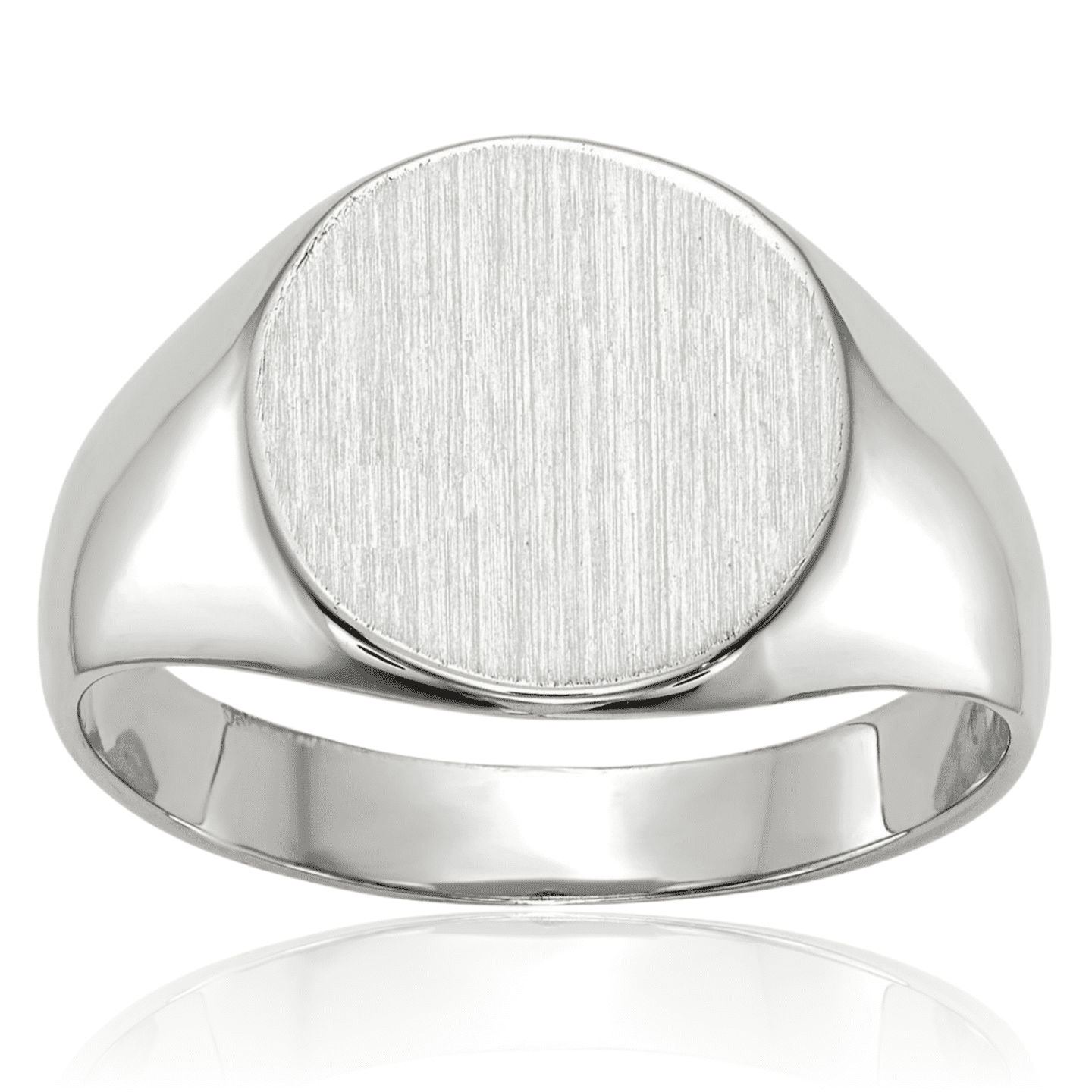 14K Solid White Gold Custom Engraved Signet Ring Handmade Personalized ...