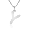 14K Solid White Gold Dainty Letter Y Initial Name Monogram Necklace ...