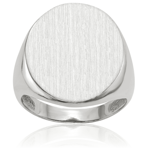 14K Solid White Gold Mens Custom Engraved Signet Ring Handmade ...